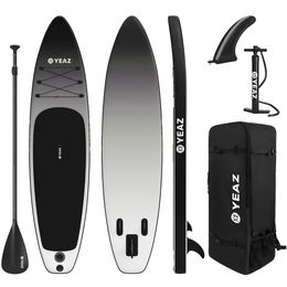 Inflatable SUP-Board YEAZ "SUP Board und Kit BLACK SANDS BEACH - EXOTRACE PRO - SET", grau, Wassersportboards