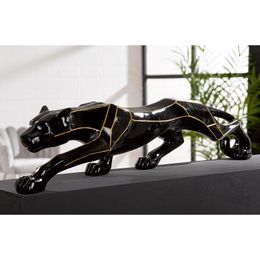 Tierfigur Gilde "Figur Gepard Cheetah", schwarz, B:101cm H:21cm T:17,5cm, Kunstharz, Dekofiguren, verschiedene Gr&ouml;&szlig;en