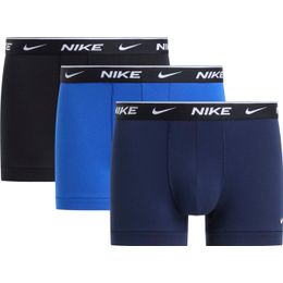 Trunk NIKE UNDERWEAR "TRUNK 3PK", Herren, Gr. M, 3 Stk., bunt (obsidian, game royal, schwarz), Jersey, Obermaterial: 95% Baumwolle, 5% Elasthan, k&ouml;rpernah, Unterhosen, mit Logo-Elastikbund