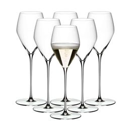 Champagnerglas "Champagner Weingl&auml;ser Veloce 327 ml 6er Set transparent", bunt (transparent), B:8,6cm H:24,7cm &Oslash;:8,6cm, Glas, RIEDEL THE WINE GLASS COMPANY, Trinkgef&auml;&szlig;e, Sp&uuml;lmaschinengeeignet