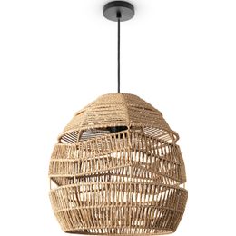 Paco Home Pendelleuchte "VILLA", braun, &Oslash; 31cm H: 30cm, Leuchten, Pendelleuchte H&auml;ngeleuchte Vintage Rustikal LED Boho Papier E27, Pendelleuchte