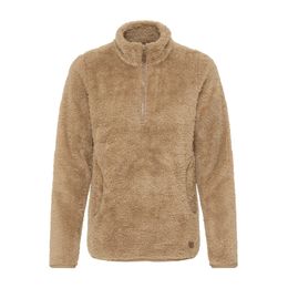 Sweater oxmo "Troyer OXTELSONIA", Damen, Gr. L, beige (kelp), Obermaterial: 100% Polyester PES., Pullover Sweater