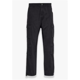 Cargohose DROPSIZE "Dropsize Herren Dropsize Double Pocket Cargo Pant", Herren, Gr. W32 L33, L&auml;nge 33, schwarz, 100% Baumwolle, unifarben, normal, Hosen Cargohose