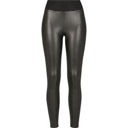 Leggings Urban Classics "Urban Classics Damen Ladies Faux Leather High Waist Leggings", Damen, Gr. XXL, US-Gr&ouml;&szlig;en, schwarz, 91% Polyester, 9% Elasthan, unifarben, skinny fit, Hosen Leggings