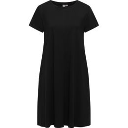 Shirtkleid Ragwear "Chickie", Damen, Gr. L (40), Normalgr&ouml;&szlig;en, schwarz, Material: 50% Baumwolle, 50% Modal, Basic, A-Linie ca. Mitte Oberschenkel, Rundhals, &Auml;rmel ohne &Auml;rmelschlitz abgesteppte Kante, Kleider Shirtkleid, Leichtes Damen Sommerkleid