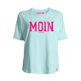 T-Shirt SALZHAUT "Shirt LEEV-MOIN", Damen, Gr. S, blau (aqua), Obermaterial: 100% Baumwolle CO., Shirts T-Shirt
