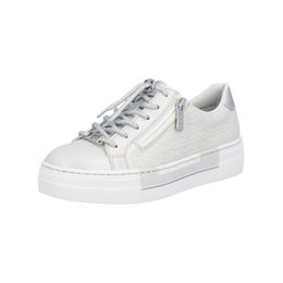Rieker Damen Plateausneaker "Rieker Sneaker Lederimitat", Gr. 40wei&szlig;, silber, Lederimitat, Schuhe