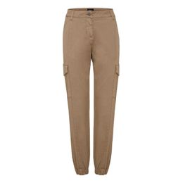 Cargohose oxmo "Cargohose OXCoco", Damen, Gr. XXL, N-Gr, beige (dune), Obermaterial: 98% Baumwolle CO. 2% Elasthan EL., Hosen Cargohose