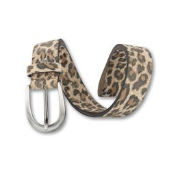 Bernd G&ouml;tz Lederg&uuml;rtel BERND G&Ouml;TZ "Lederg&uuml;rtel mit angesagtem Leoprint", Damen, Gr. 105, beige, Rindsleder, G&uuml;rtel Lederg&uuml;rtel