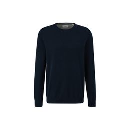 Sweater s.Oliver "Strickpullover Basic Strickpullover 1er Pack", Herren, Gr. XXL, blau (dunkelblau), Obermaterial: 100% Baumwolle CO., Sweatshirts Sweater
