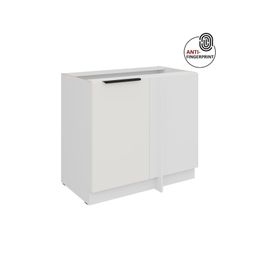 K&uuml;chen-Preisbombe K&uuml;chen Eckschrank 105cm K&uuml;che ARIA Weiss ultra matt Anti Fingerprint K&uuml;chenzeile