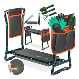 Kesser&reg; 2 in 1 XXL Kniebank f&uuml;r Gartenarbeit Gepolstert Sitzunterlage Eva-Schaumkissen Gartenhocker Klappbar Inkl. 2x Werkzeugtasche Gartenbank H&ouml;henverstellbar 60 x 50 x 27 cm bis 150 kg