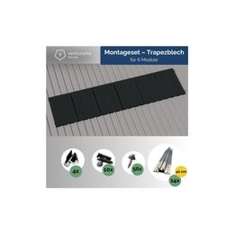Montageset &ndash; Trapezblech &ndash; f&uuml;r 6 x PV-Module (hochkant, nebeneinander)