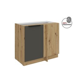 K&uuml;chen-Preisbombe K&uuml;chen Eckschrank 105 cm K&uuml;che ARIA Graphite matt Anti Fingerprint K&uuml;chenzeile