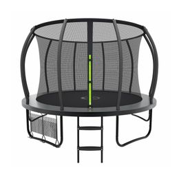 Juskys Trampolin SkyBounce L &Oslash; 366 cm &ndash; Gartentrampolin mit PowerSpring Sprungfedern & Leiter