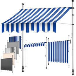 Kesser&reg; Klemmmarkise mit Handkurbel Balkon, Balkonmarkise ohne Bohren, UV-best&auml;ndig h&ouml;henverstellbar wasserabweisend , Sonnenschutz, Terrassen&uuml;berdachung , einfache Montage