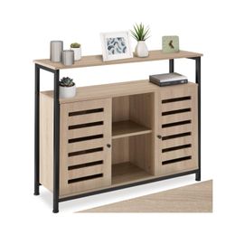 TecTake&reg; Sideboard, Industrial Style, 2 Ablagen, 3 Stauf&auml;cher, mit h&ouml;henverstellbaren Kunststofff&uuml;&szlig;en, 100 x 37 x 82 cm