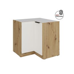 K&uuml;chen-Preisbombe K&uuml;chen Eckschrank 90x90 K&uuml;che ARIA Weiss ultra matt Anti Fingerprint K&uuml;chenzeile