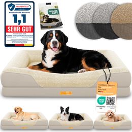ELONEO Orthop&auml;disches Hundebett, Creme - Gr&ouml;&szlig;e XL