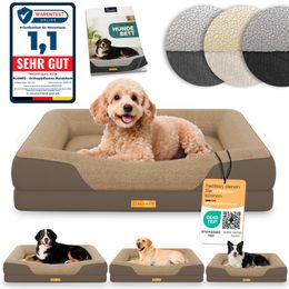 ELONEO Orthop&auml;disches Hundebett, Braun - Gr&ouml;&szlig;e S