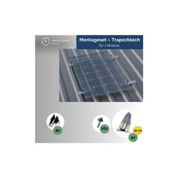 Montageset - Trapezblech - f&uuml;r ein PV-Module (hochkant)
