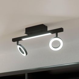 Eglo LED-Deckenspot Cardillio 2 schwarz mit zwei Ringen