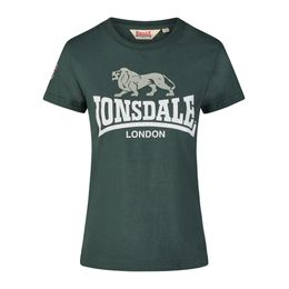 Lonsdale T-Shirt 'SARSDEN' Damen Gr&ouml;&szlig;e M tanne / pastellgr&uuml;n / wei&szlig;