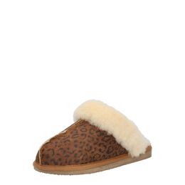 SHEPHERD Slippers 'Jessica' female size 42 Cream / Brown / Dark brown