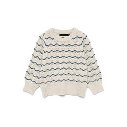 V&eacute;ro Moda Vero Moda Pullover 'VMLEONOR' Damen Gr&ouml;&szlig;e M ecru / navy