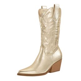 Salinyang Cowboystiefel Damen Gr&ouml;&szlig;e 39 gold Winterschuhe