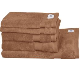 Sch&ouml;ner Wohnen Sch&ouml;ner Wohnen Frottierset SW-Cuddly, Braun, Kupfer, Rost, Rotbraun, Textil, 5-teilig, Uni, Oeko-Tex&reg; Standard 100, saugf&auml;hig, Aufh&auml;ngeschlaufe, angenehm weich, hochwertige Qualit&auml;t, schnelltrocknend, Badtextilien, Handtuch-Sets