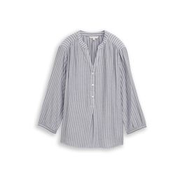 Tom Tailor Bluse Damen Gr&ouml;&szlig;e XL grau / wei&szlig;
