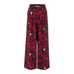 Guido Maria Kretschmer Women Pleat-Front Pants 'Finja' female size 36 Dark blue / Green / Carmine red / Black