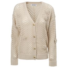 Influencer Strickjacke Damen Gr&ouml;&szlig;e L beige