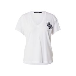 K by KARL LAGERFELD Karl Lagerfeld T-Shirt 'Orchid' Damen Gr&ouml;&szlig;e M wei&szlig;