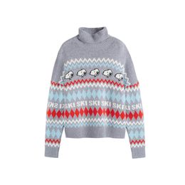 Chinti & Parker Pullover 'Snoopy Ski' Damen Gr&ouml;&szlig;e XS hellblau / grey denim / rot / wollwei&szlig;