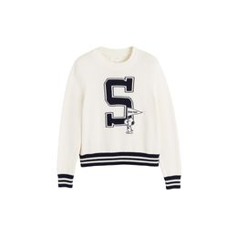 Chinti & Parker Pullover 'Snoopy Varsity' Damen Gr&ouml;&szlig;e S creme / schwarz