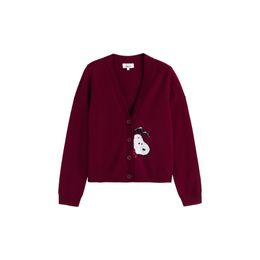 Chinti & Parker Strickjacke 'Snoopy Peekabow' Damen Gr&ouml;&szlig;e S bordeaux / schwarz / wei&szlig;