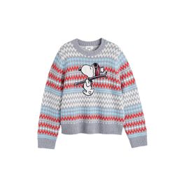 Chinti & Parker Pullover 'Snoopy Ski Fairisle' Damen Gr&ouml;&szlig;e XL hellblau / graumeliert / rot / wei&szlig;