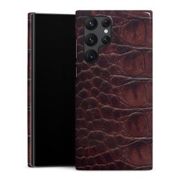 DeinDesign Galaxy S22 Ultra Handy Premium Case Smartphone Handyh&uuml;lle Schutzh&uuml;lle gl&auml;nzend Crocodile Leather Animal Print Premium Case