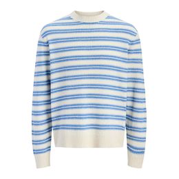 Jack & Jones JACK & JONES Sweater 'JORNANTUCKET' male size S Ecru / Royal blue