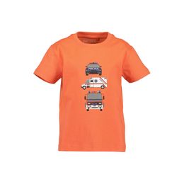 Blue Seven T-Shirt Jungen Gr&ouml;&szlig;e 128 grau / orange / schwarz / wei&szlig;