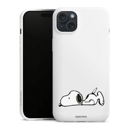 DeinDesign iPhone 15 Plus Handy Silikon H&uuml;lle Case wei&szlig; Handyh&uuml;lle Official Licensed Product Snoopy Peanuts Silikon Case