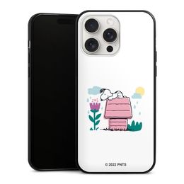 DeinDesign iPhone 15 Pro Max Handy Slim Case extra d&uuml;nn Silikon Handyh&uuml;lle schwarz H&uuml;lle Snoopy Dog Official Licensed Product Silikon Slim Case