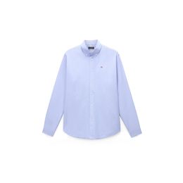 Napapijri Button Up Shirt 'G-TERRA' male size XS Light blue / White