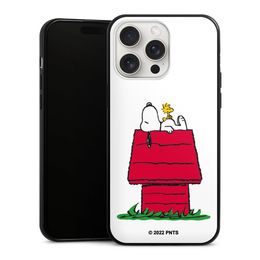 DeinDesign iPhone 15 Pro Max Handy Slim Case extra d&uuml;nn Silikon Handyh&uuml;lle schwarz H&uuml;lle Snoopy Peanuts Official Licensed Product Silikon Slim Case