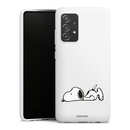 DeinDesign Galaxy A52s 5G Handy Silikon H&uuml;lle Case wei&szlig; Handyh&uuml;lle Official Licensed Product Snoopy Peanuts Silikon Case