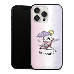 DeinDesign iPhone 15 Pro Max Handy Slim Case extra d&uuml;nn Silikon Handyh&uuml;lle schwarz H&uuml;lle Snoopy Official Licensed Product Peanuts Silikon Slim Case
