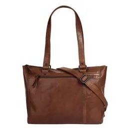 SPIKES & SPARROW Shopper SPIKES & SPARROW, Damen, Gr. B/H/T: 30cm x 26cm x 9cm onesize, braun (cognac), Leder, leicht gl&auml;nzend, unifarben, Taschen Shopper, echt Leder