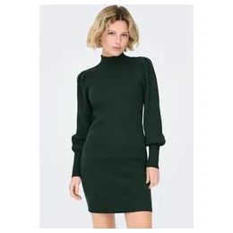 Strickkleid Only "ONLKATIA L/S DRESS KNT NOOS", Damen, Gr. S, N-Gr, gr&uuml;n (june bug), Strick, Obermaterial: 50% Viskose, 27% Nylon, 23% Polyester, unifarben, regular fit ca. Mitte Oberschenkel, hoch geschlossener Ausschnitt, Puff&auml;rmel Rippb&uuml;ndchen, Kleider Strickkleid, Viskosemischung